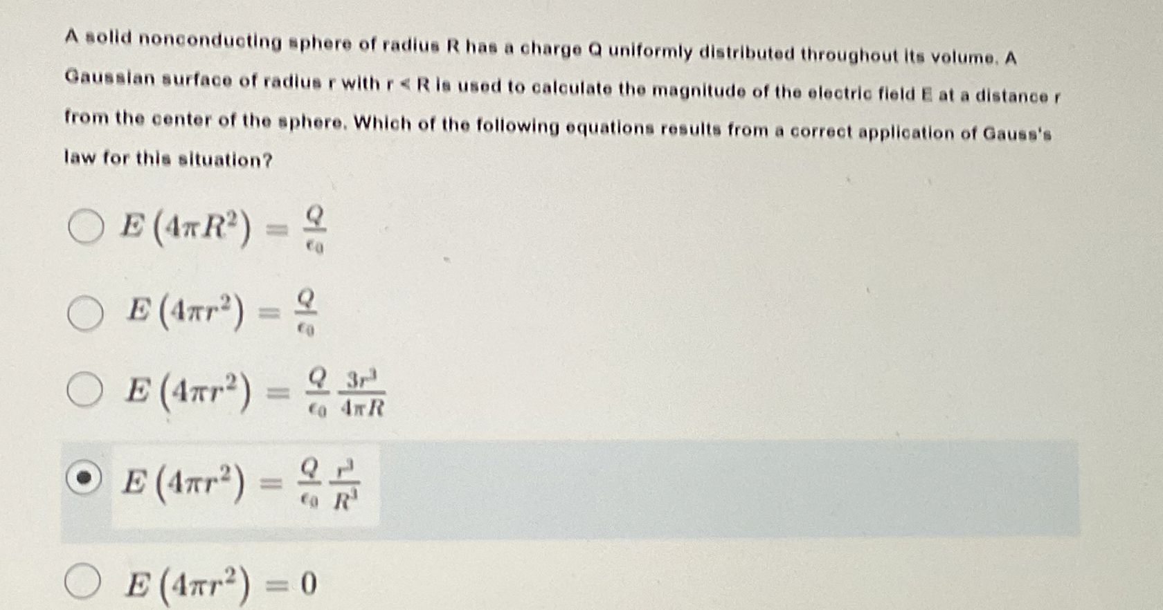 Solved A solld noncondueting sphere of radius R ﻿has a | Chegg.com
