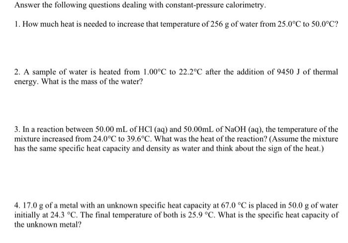 Solved Answer the following questions dealing with | Chegg.com