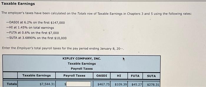 Continuing Payroll Problem, 6A: Chapter 6 You have | Chegg.com