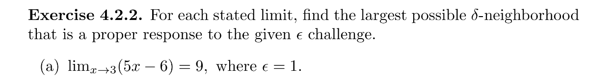 Solved Exrtcise 4.2.2. ﻿For each stated limit, ﻿find the | Chegg.com