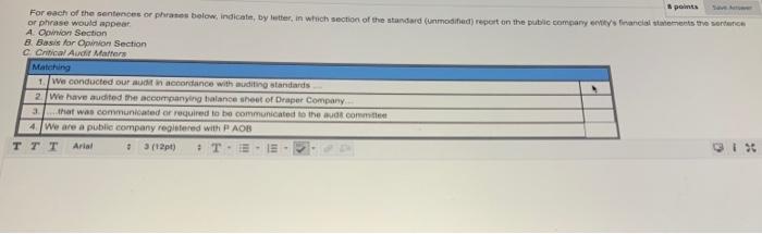 Solved polis For each of the sentences or phrases below. | Chegg.com