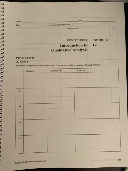 Solved Name Date Desk Laboratory Instructor Unknown no. | Chegg.com