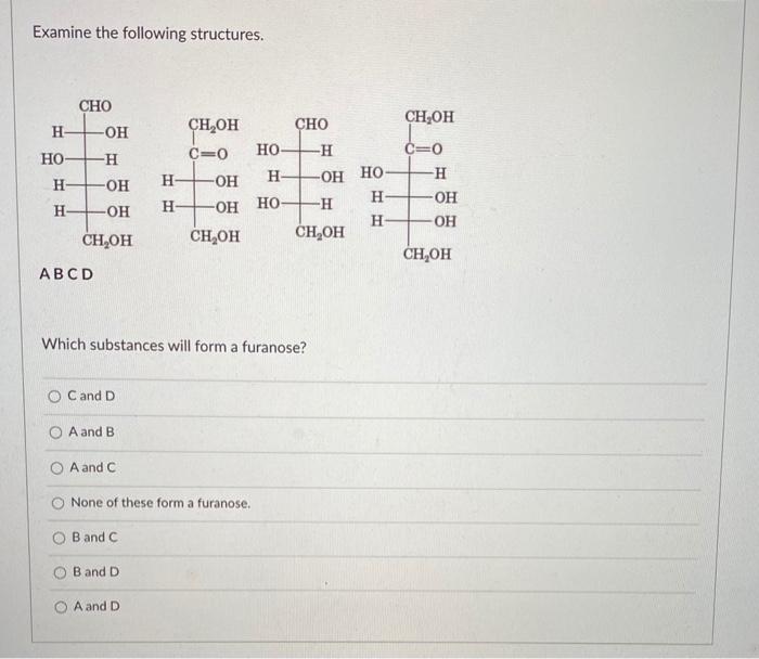 Solved Examine the following structure. 1 CH2OH 2C=0 H H OH | Chegg.com