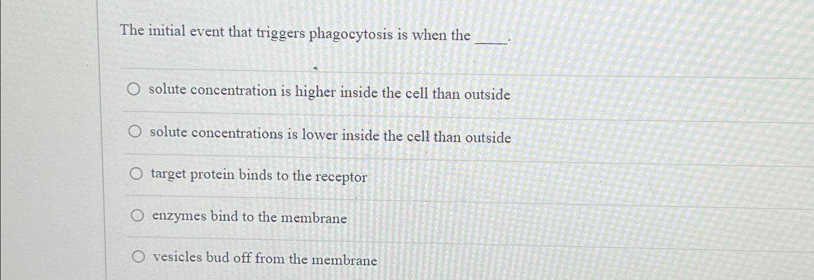 Solved The initial event that triggers phagocytosis is when | Chegg.com