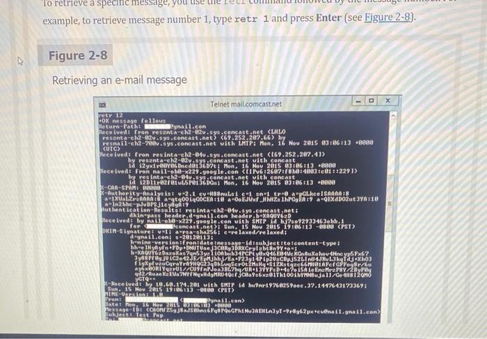 Solved Description: The POP3 service uses port 110. In this | Chegg.com