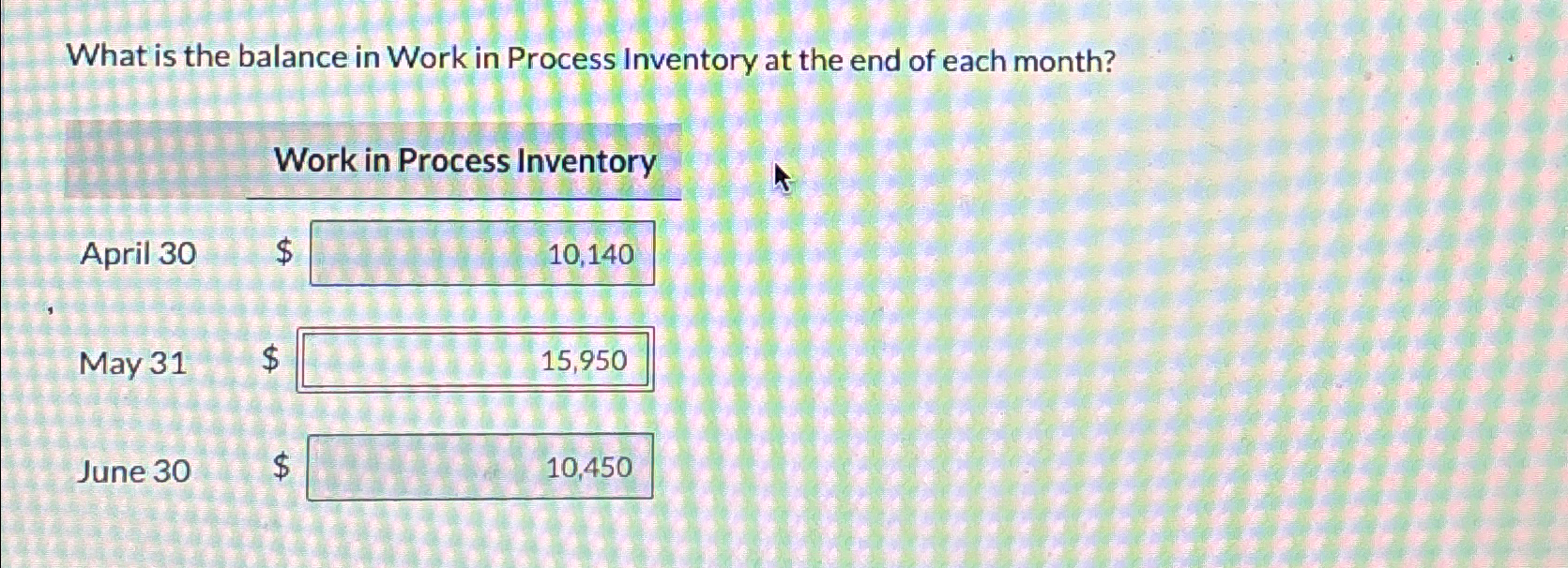 What is the balance in Work in Process Inventory at | Chegg.com