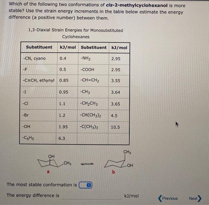 Solved Which of the following two conformations of | Chegg.com
