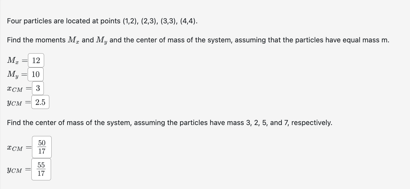 Solved Four particles are located at points | Chegg.com