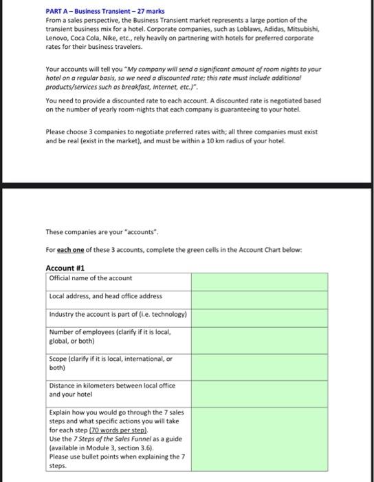 Solved PART A - Business Transient - 27 marks From a sales | Chegg.com