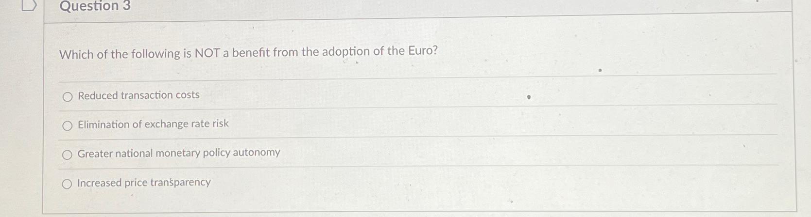 Solved Question 3Which of the following is NOT a benefit | Chegg.com