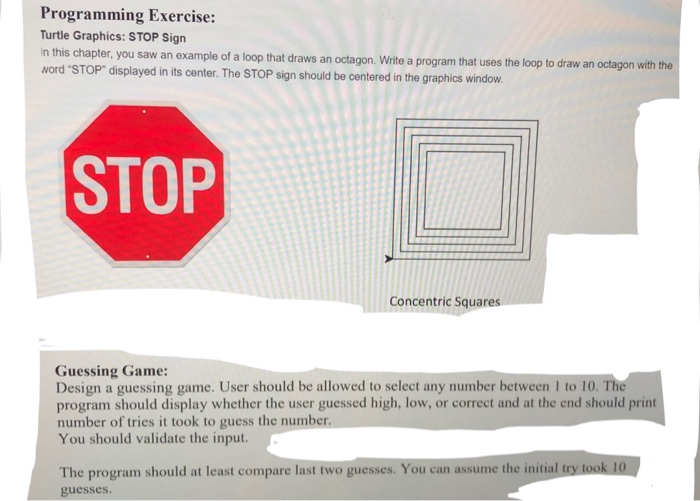 Solved Programming Exercise: Turtle Graphics: STOP Sign In | Chegg.com