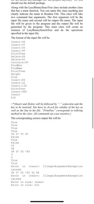 Project 2 Binary Search Trees with Lay Deletion The | Chegg.com