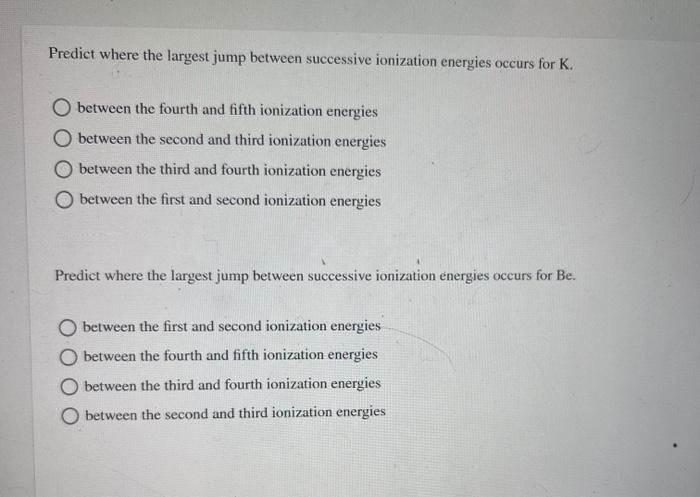 Solved Predict where the largest jump between successive | Chegg.com