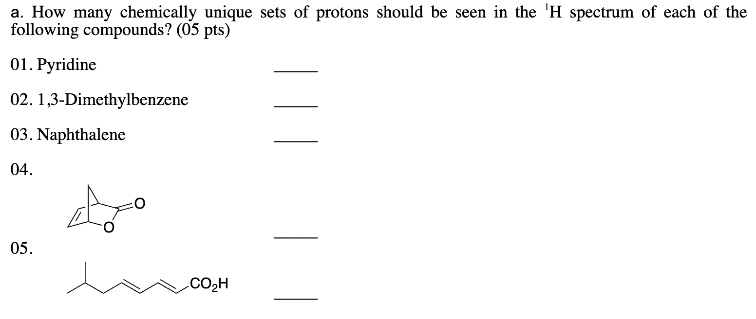 Solved How many chemically unique sets of protons should be | Chegg.com