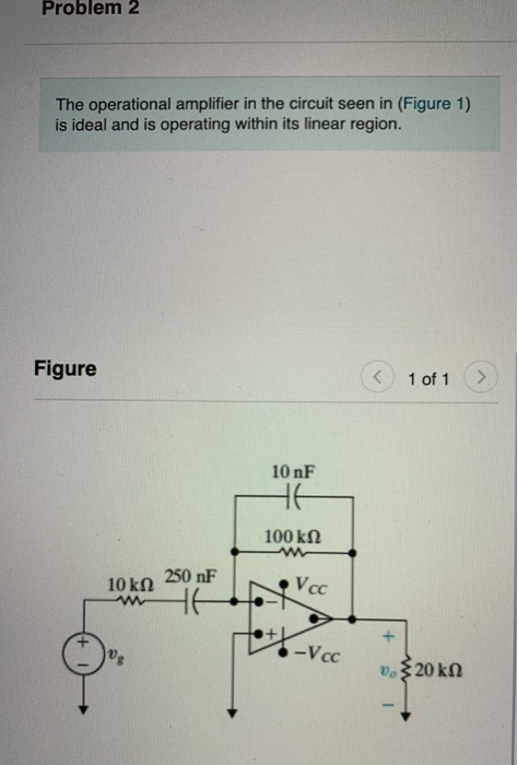 Solved Problem 2 The operational amplifier in the circuit | Chegg.com