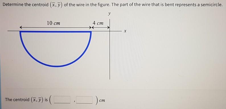 Solved Determine the centroid (x, ) of the wire in the | Chegg.com
