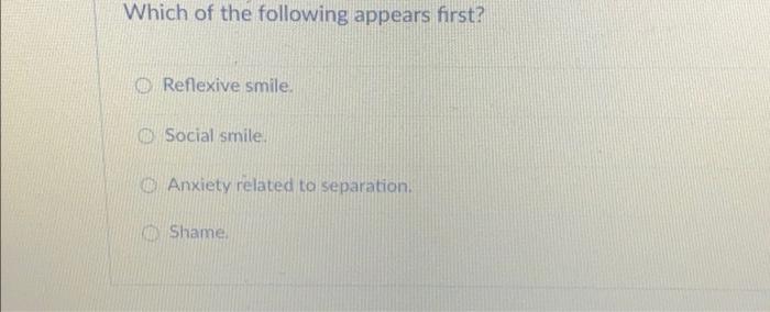 Solved Which of the following appears first? Reflexive | Chegg.com