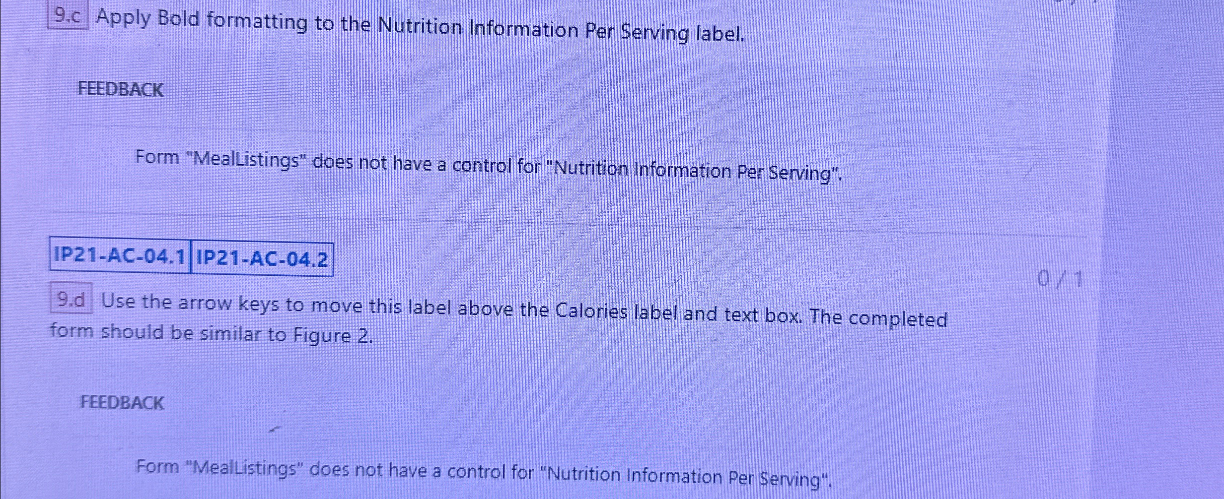 Solved 9.c Apply Bold formatting to the Nutrition | Chegg.com