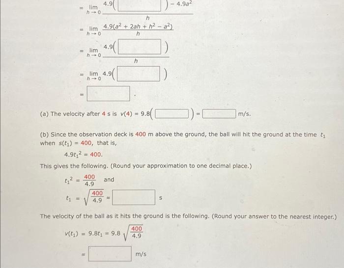 Solved EXAMPLE 3 Suppose that a ball is dropped from the | Chegg.com