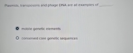 Solved Plasmids, transposons and phage DNA are all examples | Chegg.com