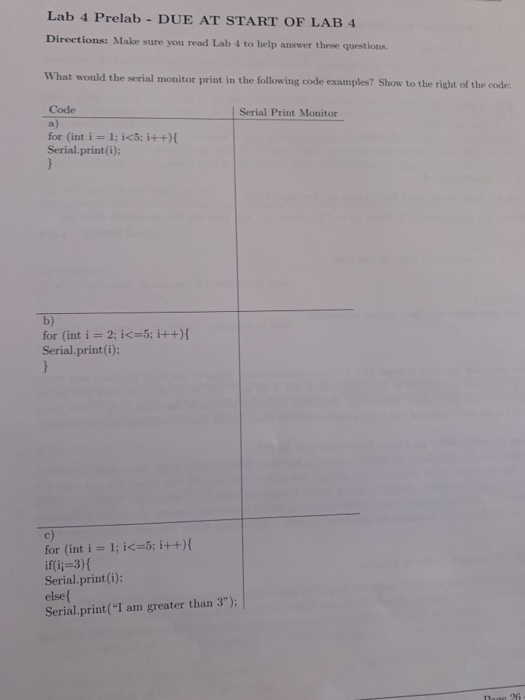 Solved Lab 4 Prelab - DUE AT START OF LAB 4 DirectionsMake | Chegg.com