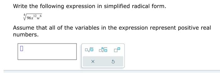 Solved Write the following expression in simplified radical | Chegg.com