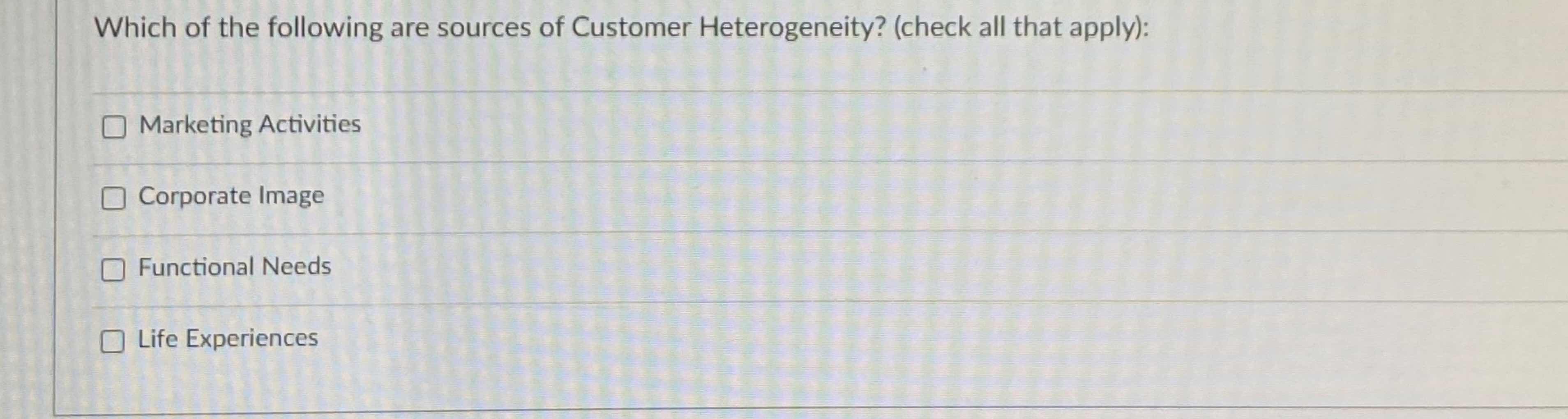 Solved A marketing strategy can be devised to cater to an | Chegg.com