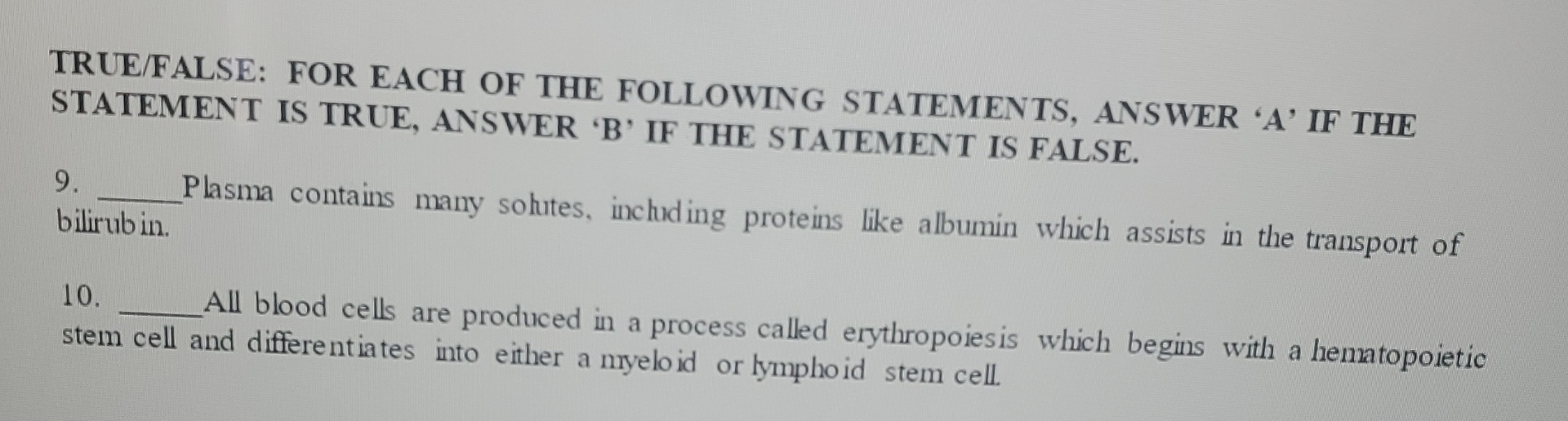 Solved TRUE/FALSE: FOR EACH OF THE FOLLOWING STATEMENTS, | Chegg.com