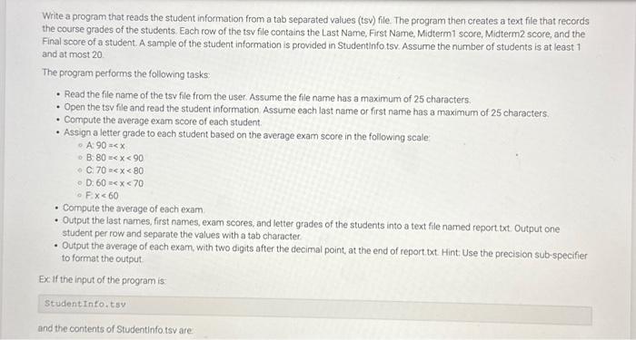 Solved Write a program that reads the student information | Chegg.com Solved Write a program that reads the student information | Chegg.com