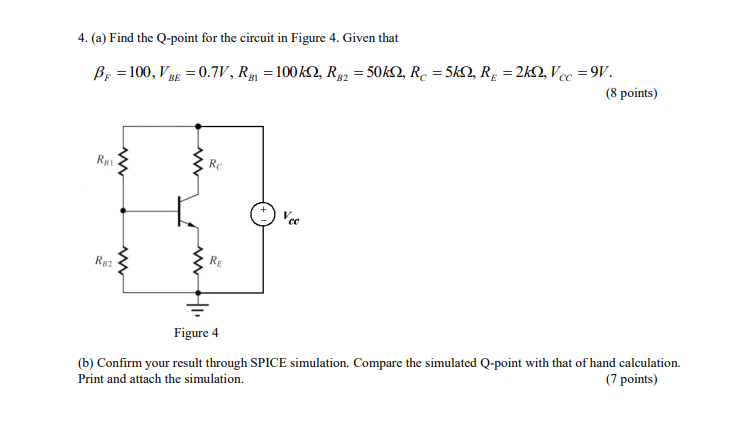 Solved Please do the p spice part only(a) ﻿Find the Q-point | Chegg.com
