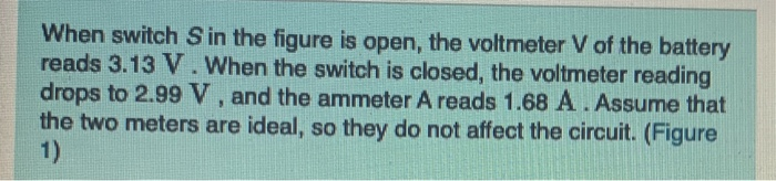 Solved When switch S in the figure is open, the voltmeter V | Chegg.com