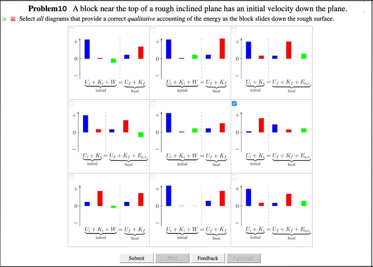 Solved A block near the top of a rough inclined plane has an | Chegg.com