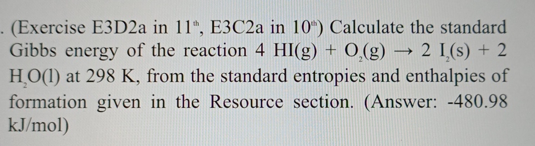 Solved (Exercise E3D2a in 11 ?m,EC2a3 ﻿in 10m ) ﻿Calculate | Chegg.com
