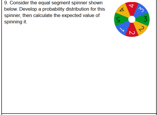 Solved Consider the equal segment spinner shownbelow. | Chegg.com