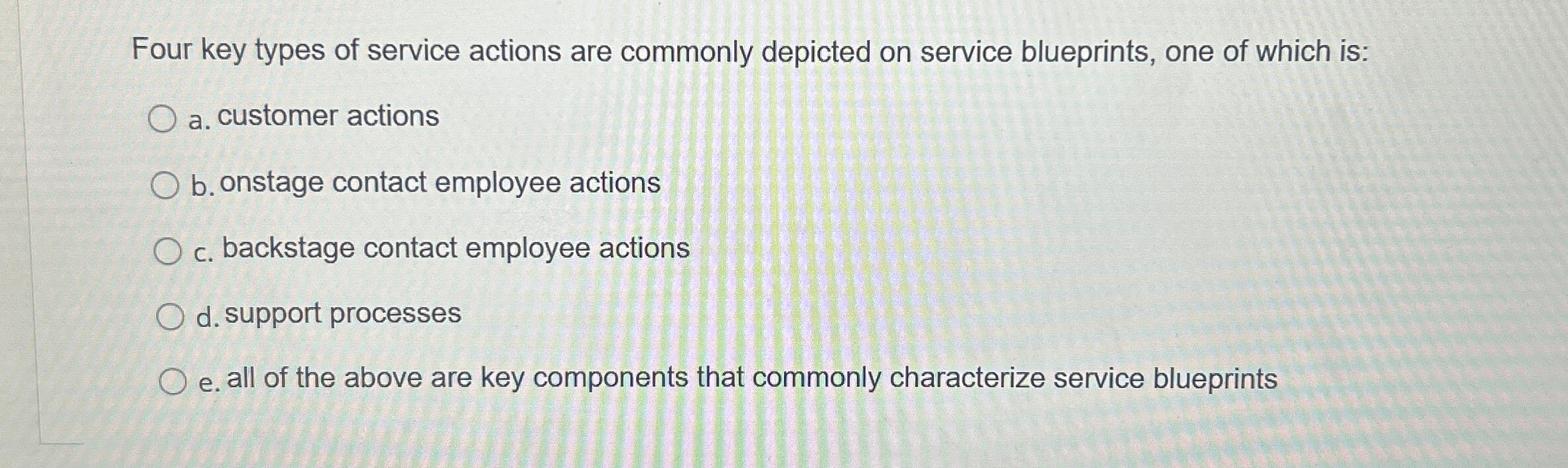 Solved Four key types of service actions are commonly | Chegg.com