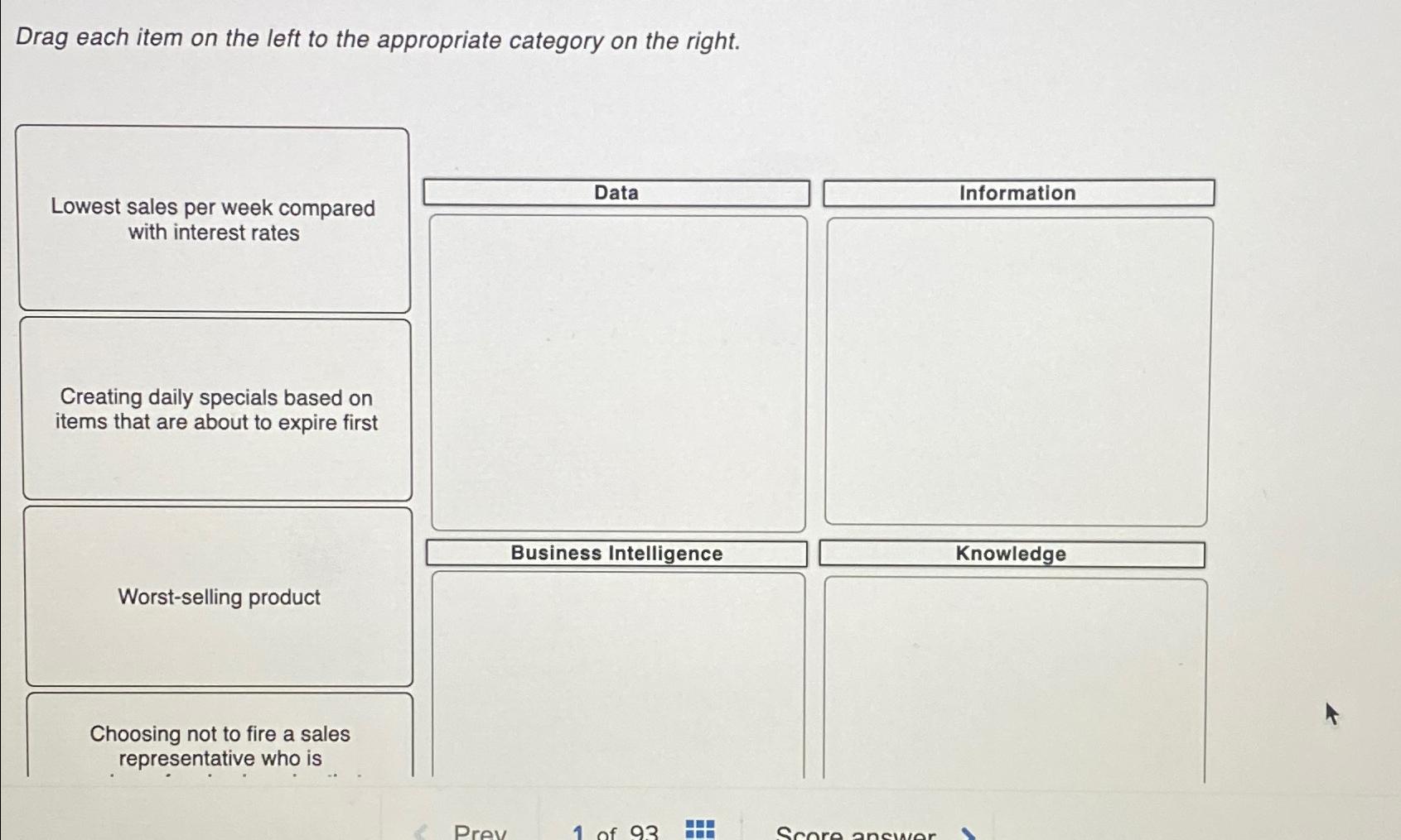 Solved Drag each item on the left to the appropriate | Chegg.com