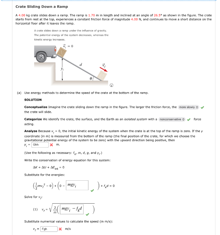 Solved Crate Sliding Down a RampA 4.00 ﻿kg crate slides down | Chegg.com