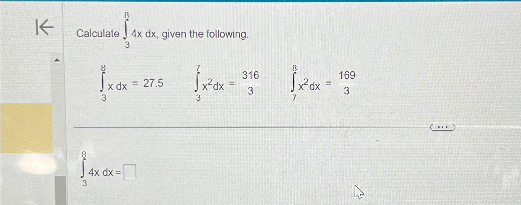 Solved Calculate ∫384xdx, ﻿given the | Chegg.com