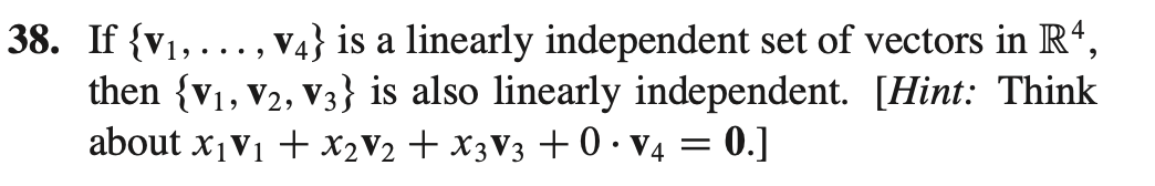 Solved If {v1,dots,v4} ﻿is a linearly independent set of | Chegg.com