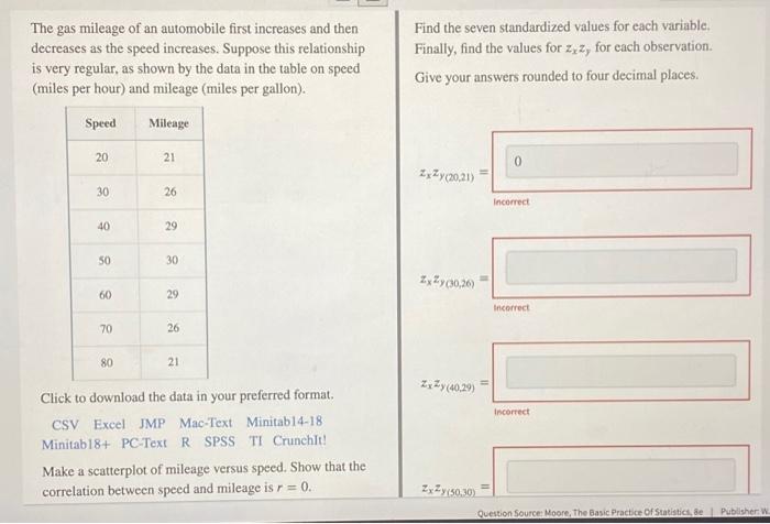 Solved The gas mileage of an automobile first increases and | Chegg.com