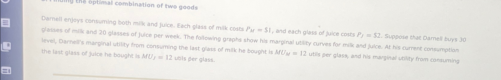 Solved the optimal combination of two goodsDarnell enjoys | Chegg.com
