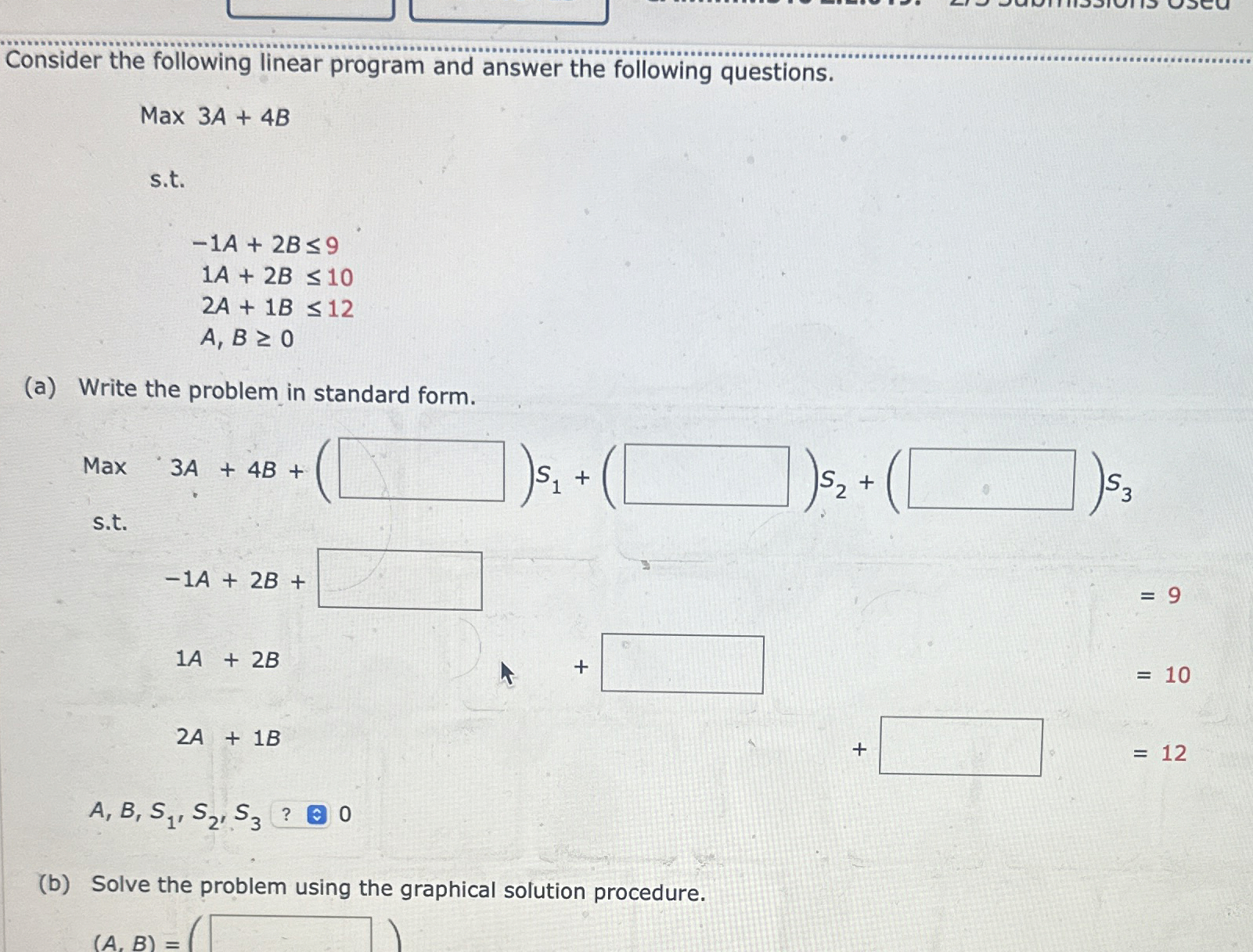Solved Consider the following linear program and answer the | Chegg.com