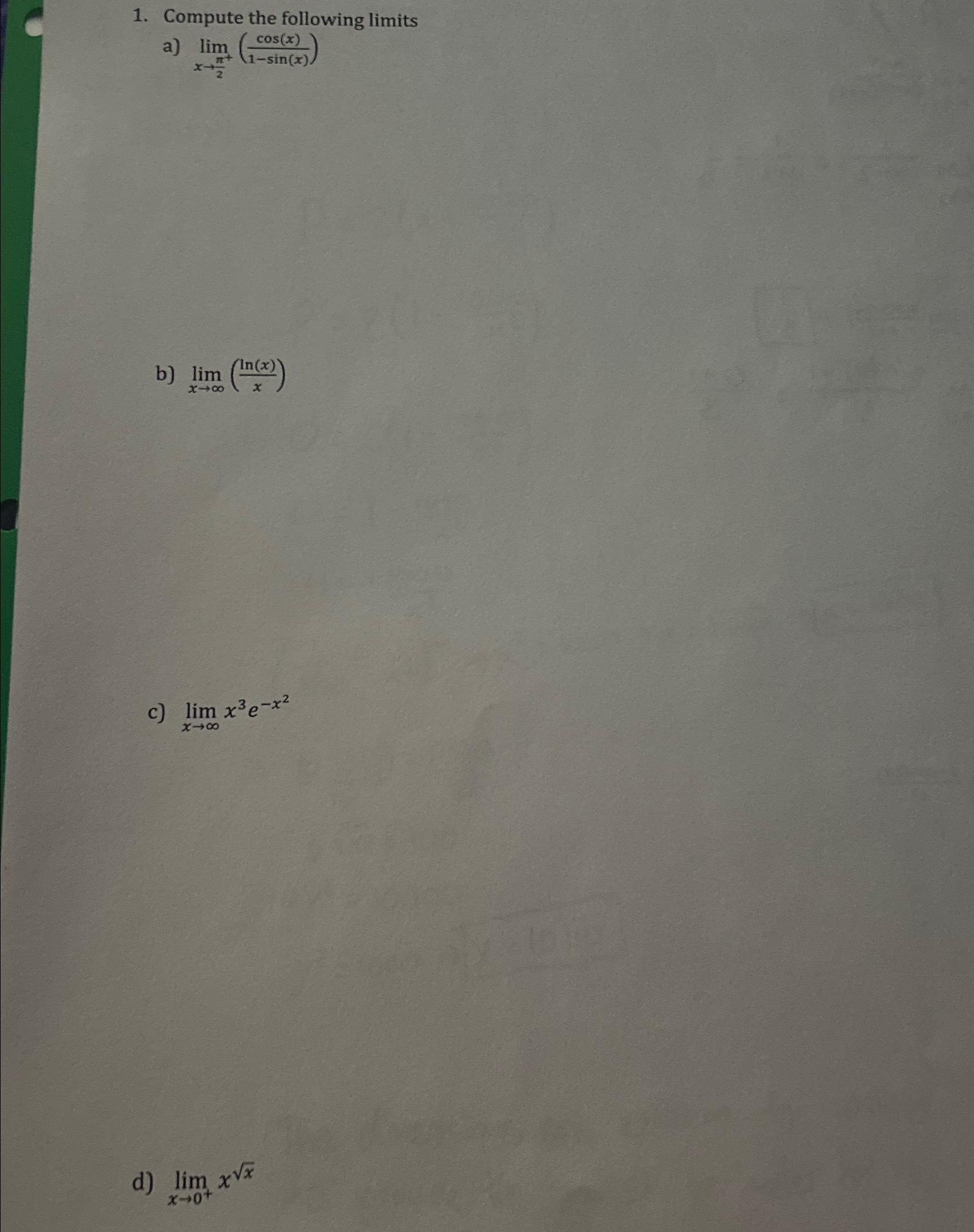 Solved Compute the following | Chegg.com