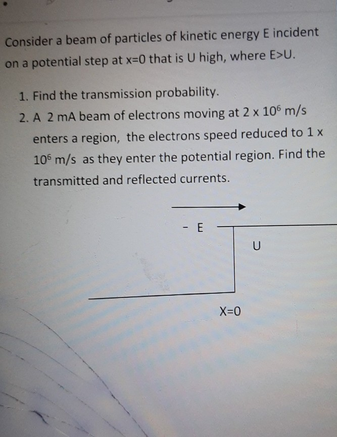Solved Consider a beam of particles of kinetic energy E | Chegg.com