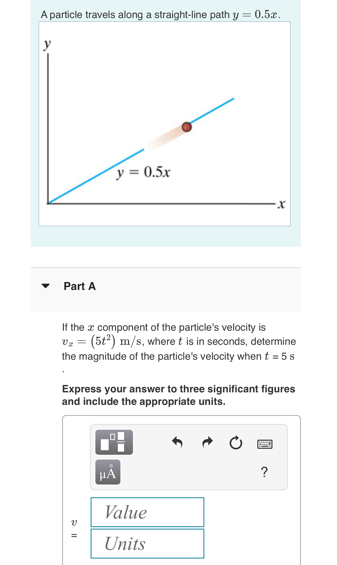 Solved A particle travels along a straight-line path | Chegg.com