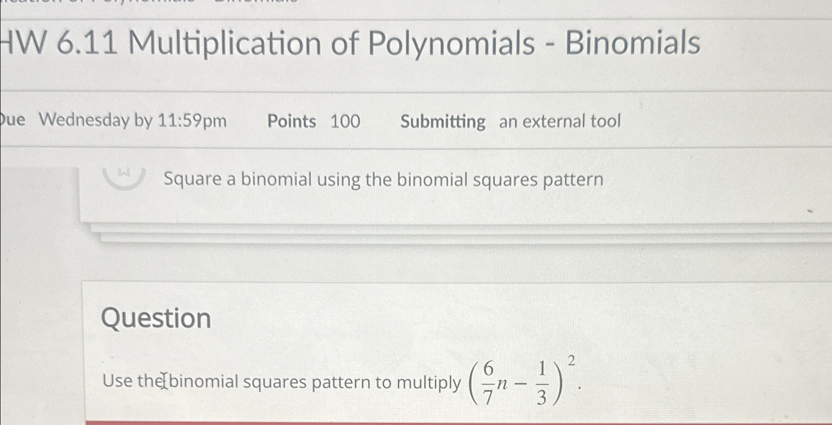 Solved HW 6.11 ﻿Multiplication of Polynomials - ﻿BinomialsDe | Chegg.com