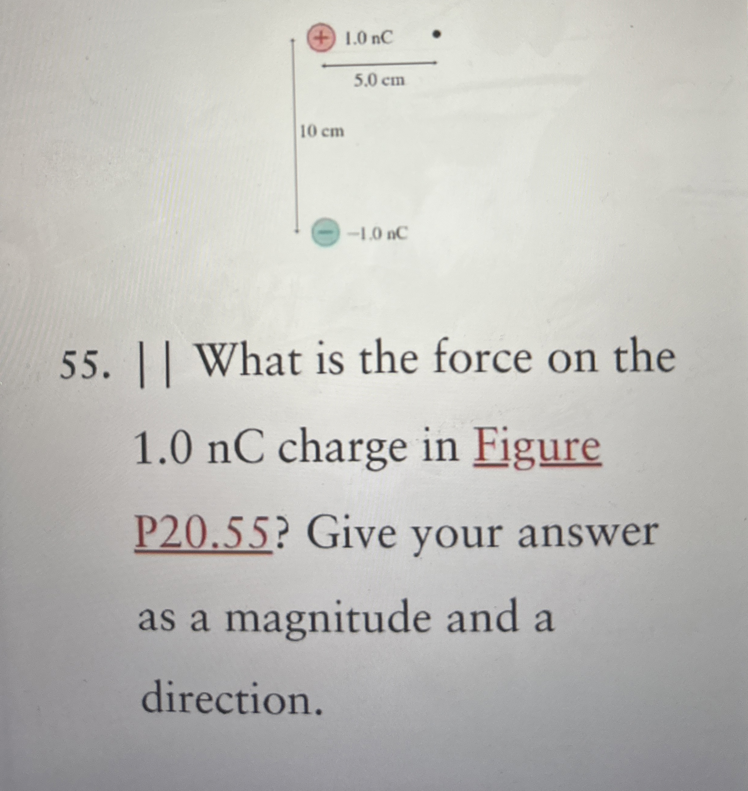 Solved || ﻿What is the force on the 1.0nC ﻿charge in Figure | Chegg.com