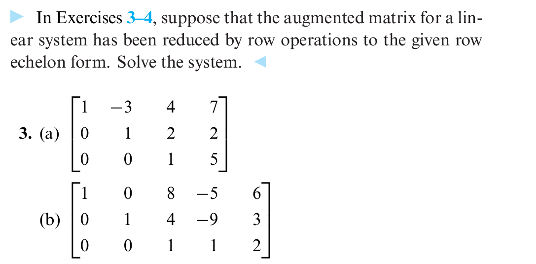 Solved In Exercises 3-4, ﻿suppose that the augmented matrix | Chegg.com