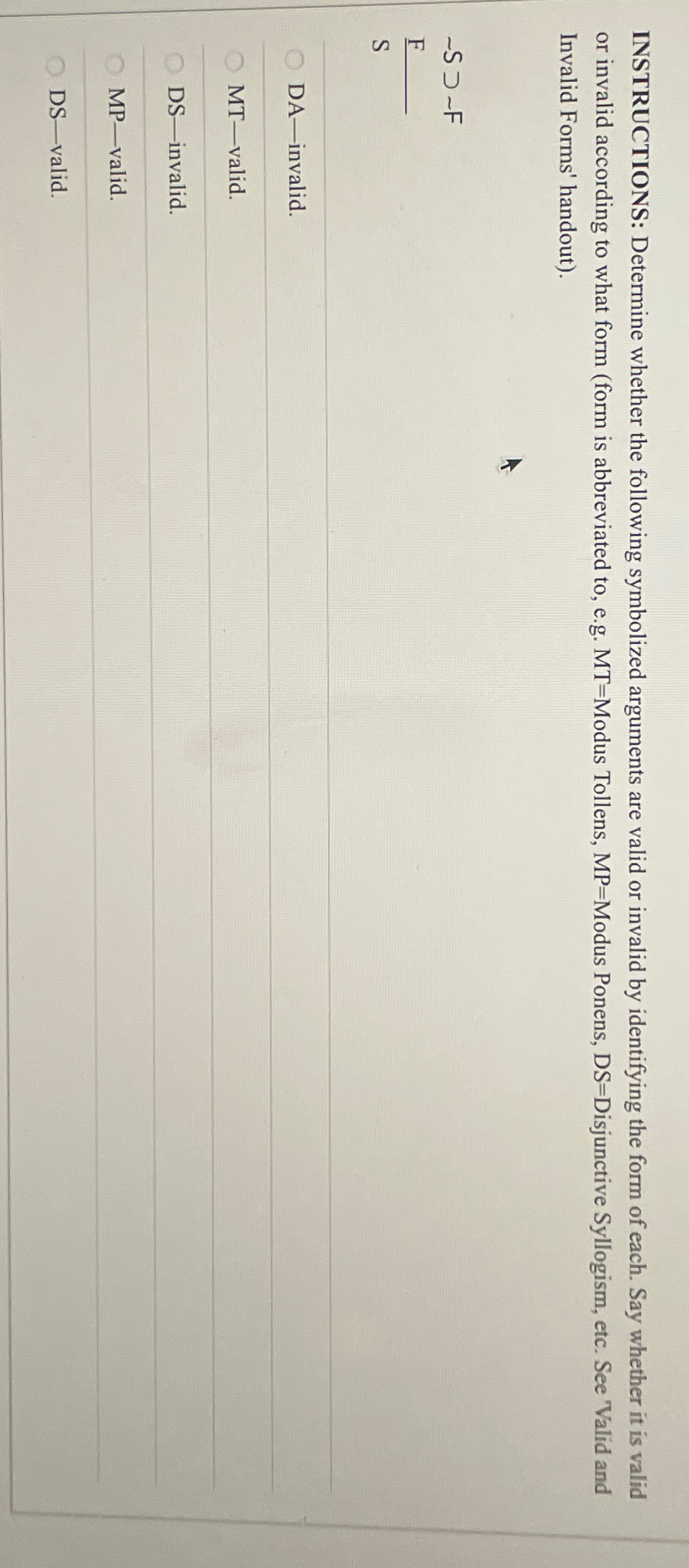 Solved INSTRUCTIONS: Determine whether the following | Chegg.com