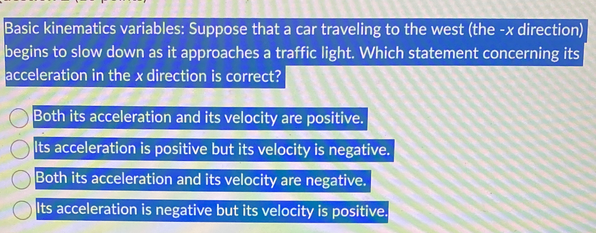 Solved Basic kinematics variables: Suppose that a car | Chegg.com